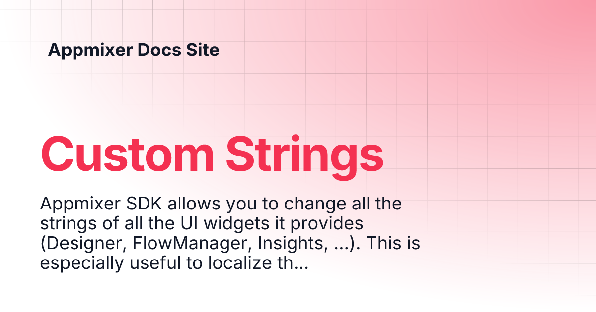 Custom Strings | Appmixer Docs Site