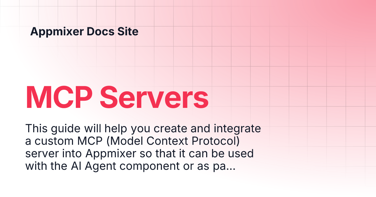 MCP Servers | Appmixer Docs Site